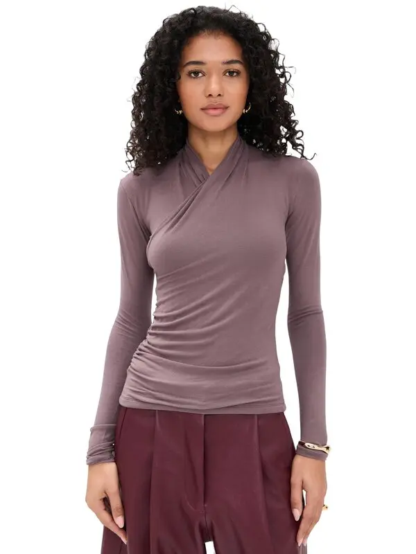 Vince Fixed Wrap Top - Smoky Berry