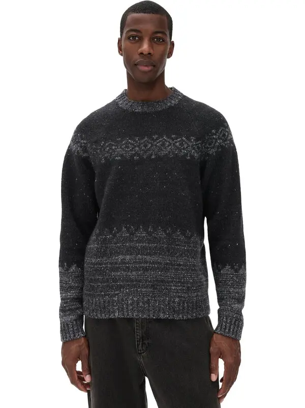 Norse Projects Ulf Fair Isle Sweater - Dark Grey Melange