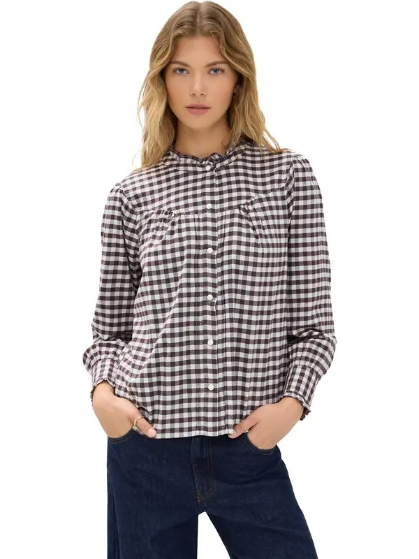 Rails Alanna Gingham Blouse - Chocolate Chip