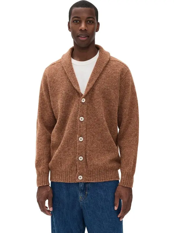 Howlin' Shaggy Bear Shawl Cardigan - Hazelwood