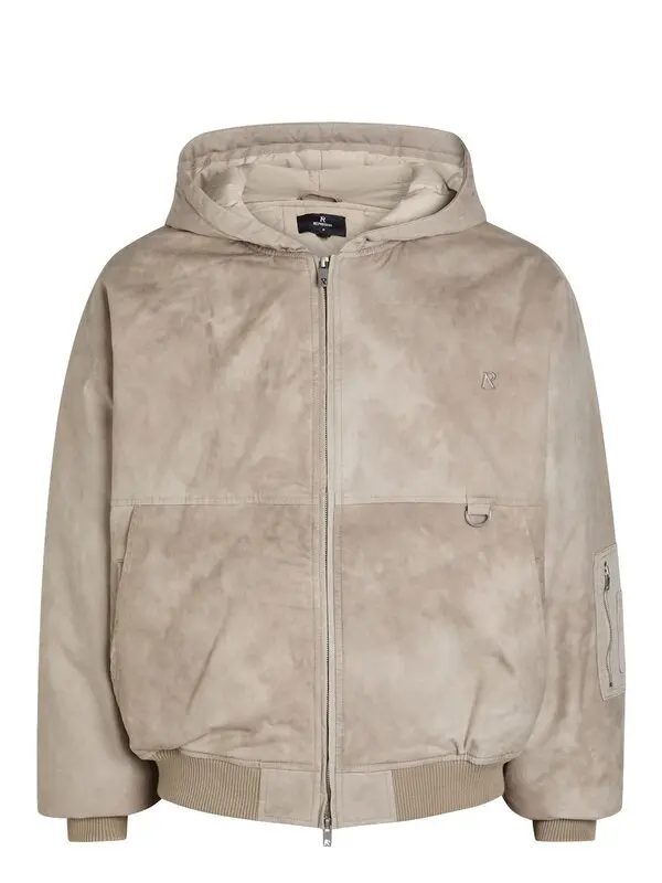 REPRESENT Hooded Brushed Stretch-cotton Bomber Jacket - Beige