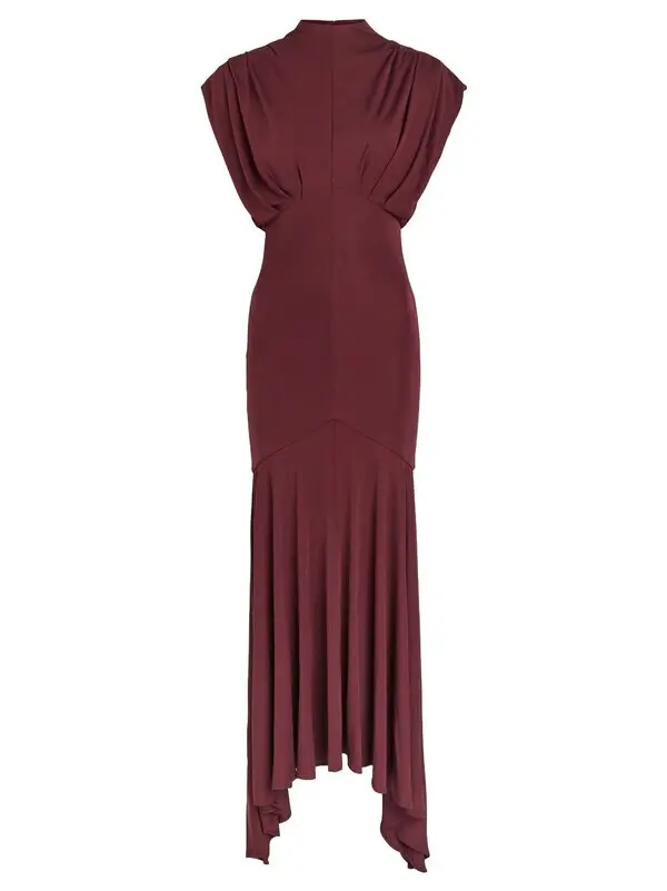 DE LA VALI Vasudha Rayon Midi Dress - Burgundy
