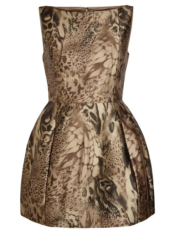 DE LA VALI Pampero Leopard-print Mini Dress - Brown