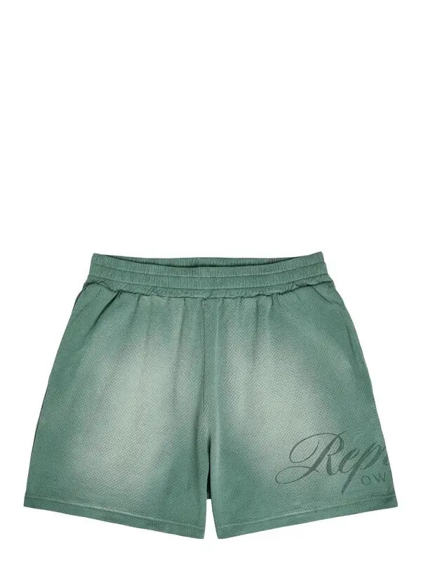 REPRESENT Owners Club Script Cotton-mesh Shorts - Green