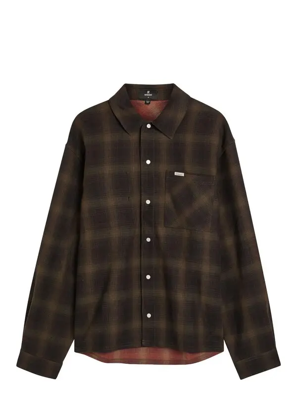 REPRESENT Reversible Plaid Cotton Shirt - Black