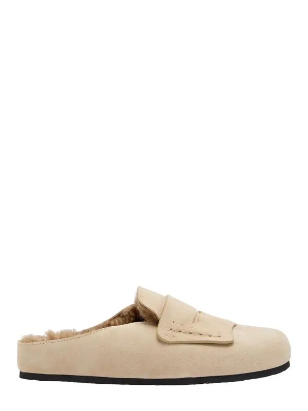 Jacquemus Les Mules Mocassin Suede Mules - Beige