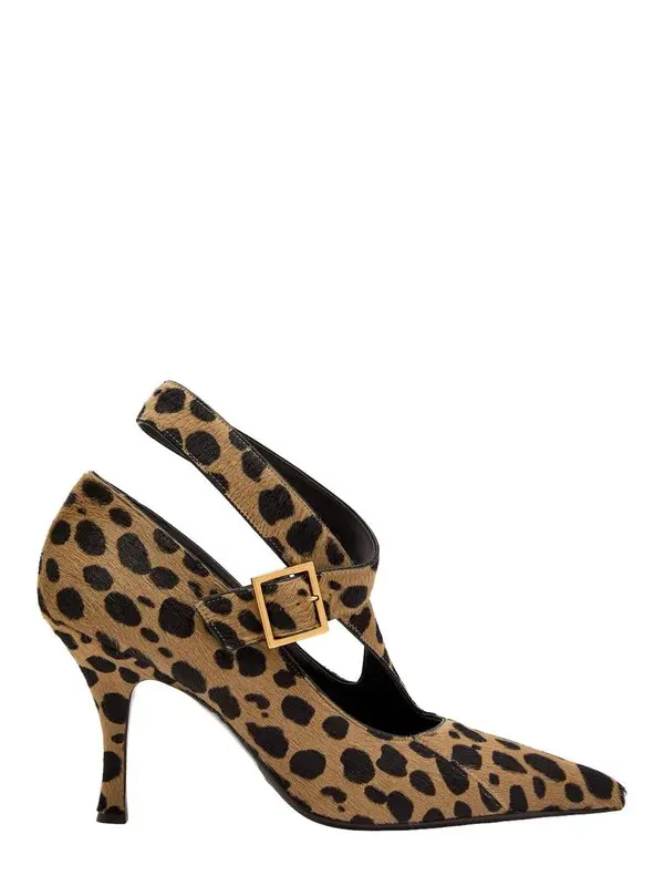 Khaite Sloane 85 Print Calf-hair Pumps - Leopard