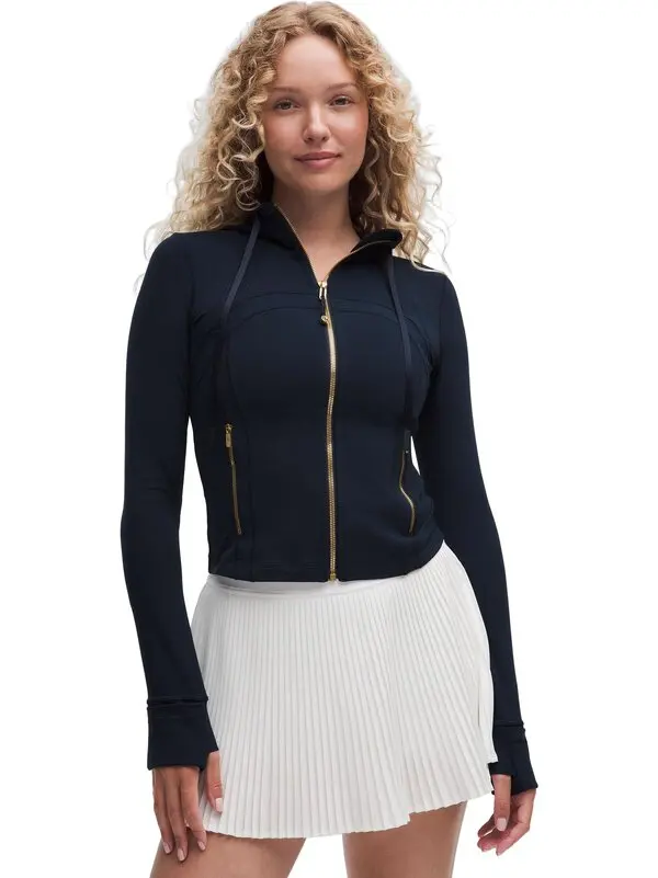 Lululemon Define Cropped Hooded Jacket - True Navy/gold/gold