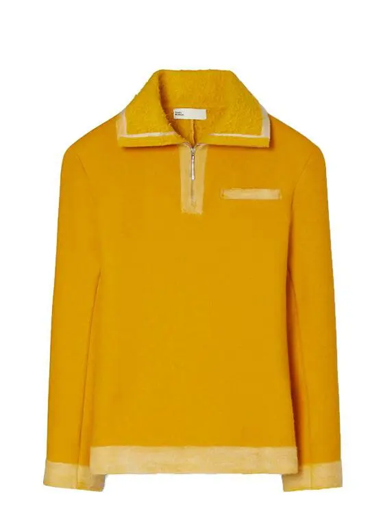 Tory Burch Alpaca And Wool Blend Half-zip Sweatshirt - Winter Sun