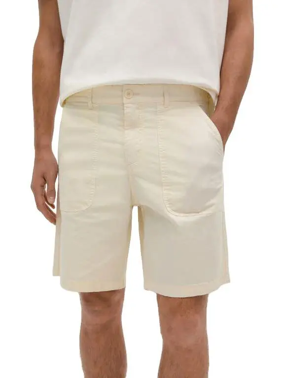 SCALPERS Cotton Bermuda Shorts - Cream