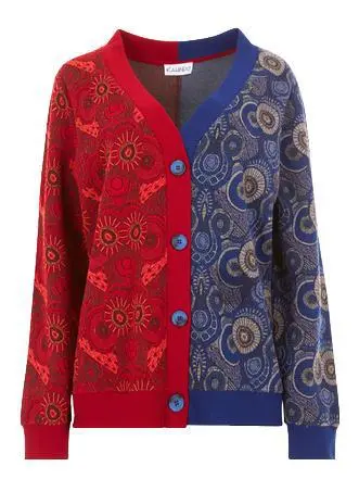 KAHINDO Windhoek Knit Jacquard Cardigan - Blue
