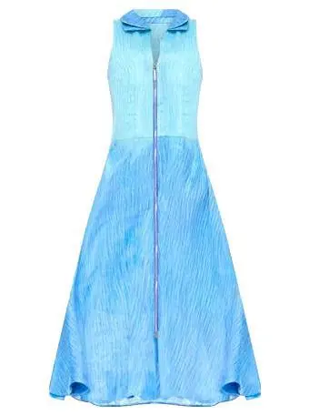 KAHINDO Double Collar Ombre Dress - Blue