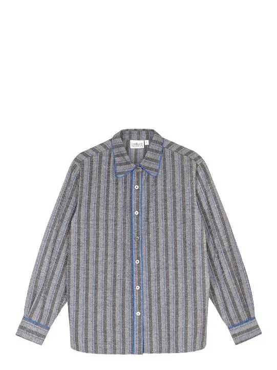 UNTITLED IN MOTION Zinia Open Back Button-up Shirt - Patti Stripe