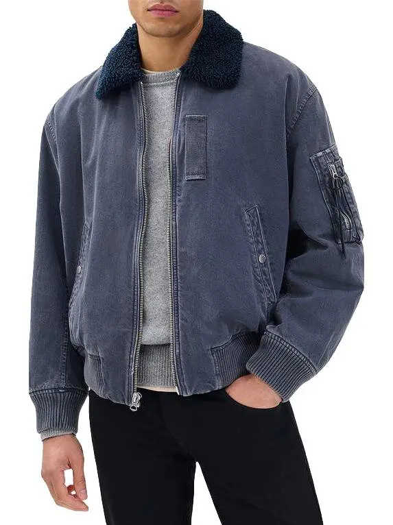 Rag & Bone B-15 Denim Bomber Jacket - Grpht