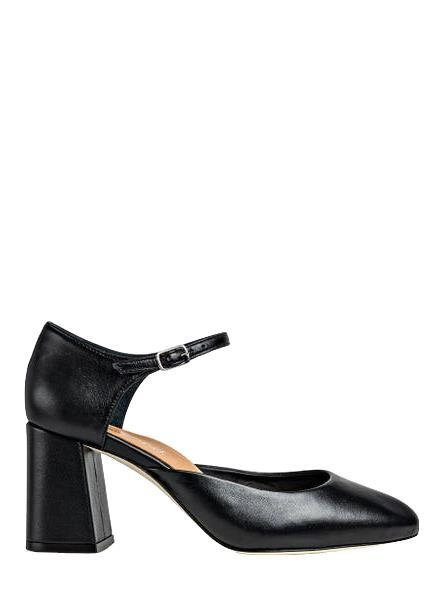 JOAN OLOFF SHOES Sally Leather Mary Jane Pumps - Black