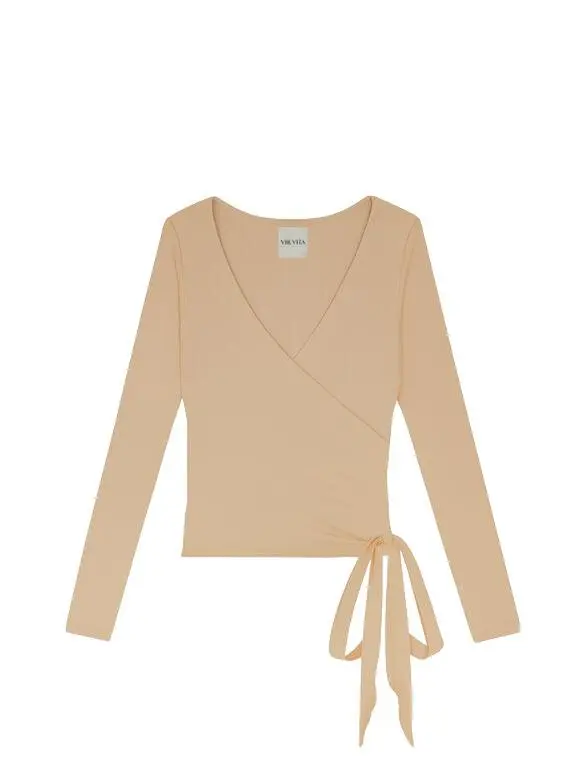 VIR VITA Margot Wrap Top - Toffee