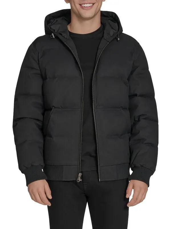LEVI'S Quilted Puffer Hoodie Bomber Jacket - Black