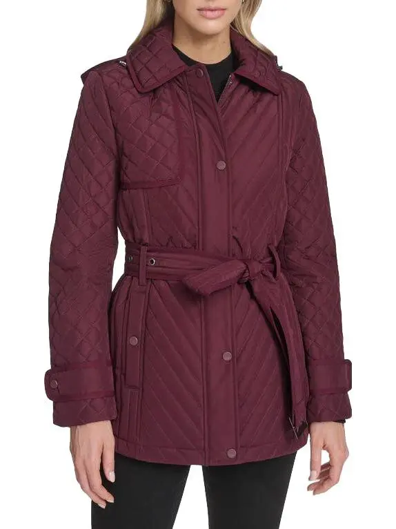 Andrew Marc Brinklee Water-resistant Quilted Jacket - Aubergine