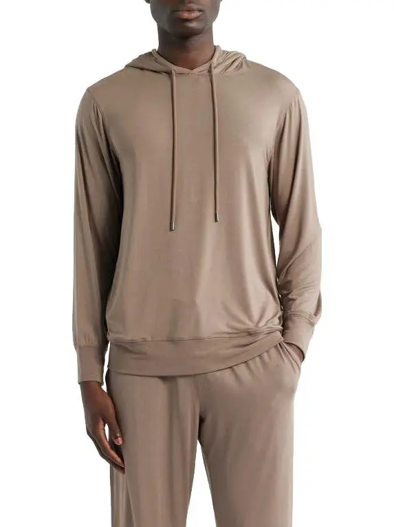 Daniel Buchler Sleek Pajama Hoodie - Brown