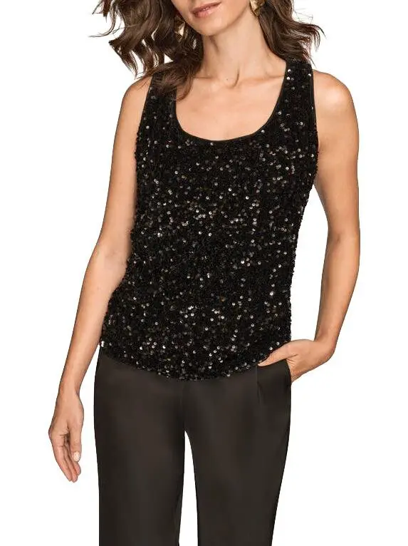 Donna Karan New York Sequin Tank - Black