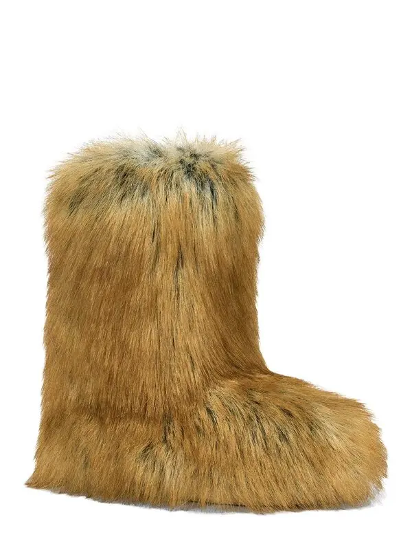 AZALEA WANG Nadianna Faux Fur Bootie - Tan