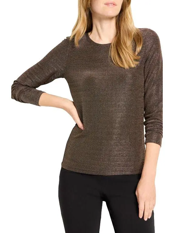 NIC+ZOE Diamonte Long Sleeve Knit Top - Copper Mix