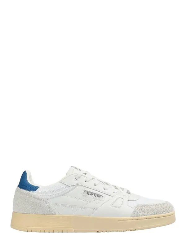 SCALPERS Tennis Miles Leather Sneakers - White Blue