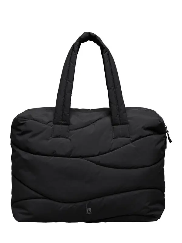 GOT BAG Wavy Puffer Recycled Nylon Everyday Laptop Bag - Black