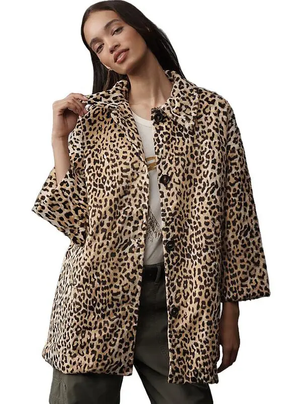 The Great. Printed Car Coat - Vintage Leopard