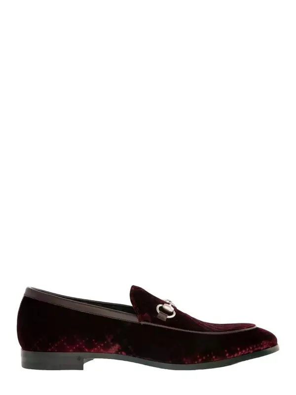 Gucci Horsebit Velvet Loafers - Red