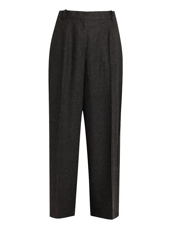 TOTEME Wide Flannel Trousers - Charcoal Multi