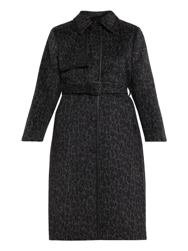 Mackage Zeva-a Wool Trench Coat - Black Multi