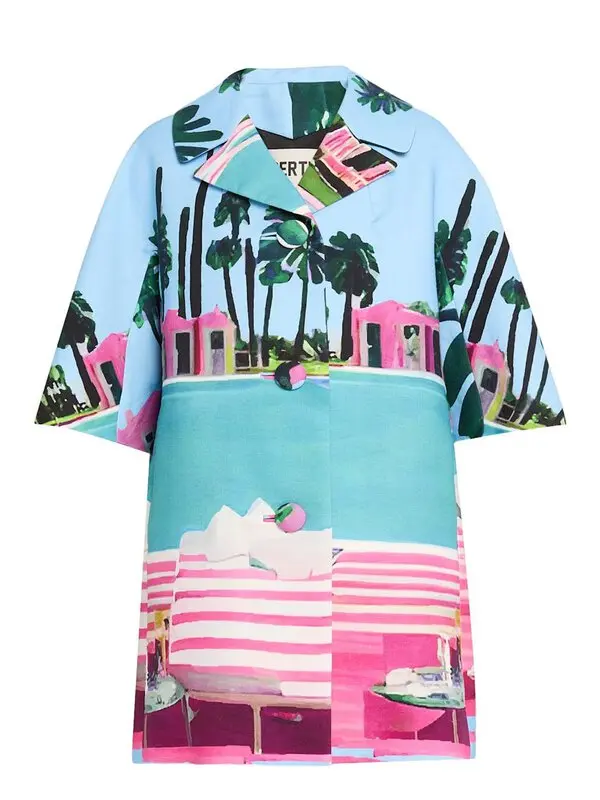 Libertine Poolside Graphic Print Coat - Multi Pattern