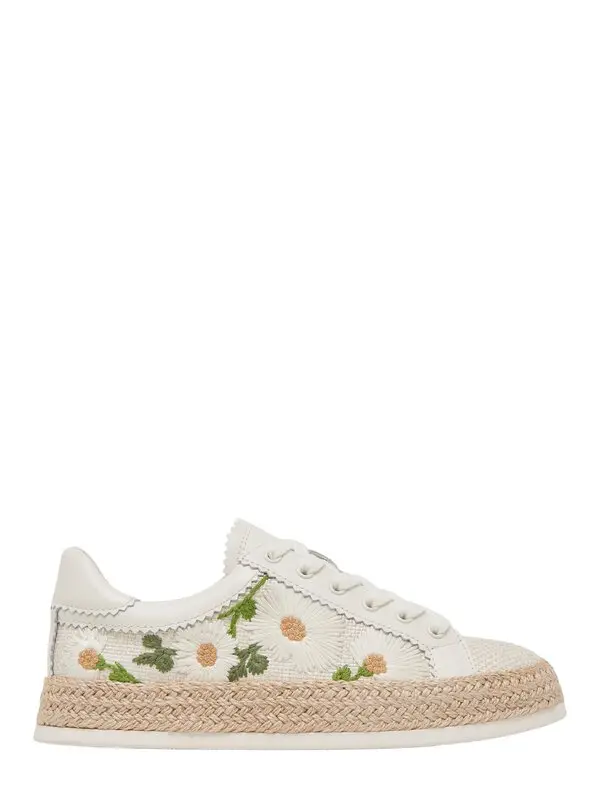 DOLCEVITA Azalia Sneakers - White Floral Raffia