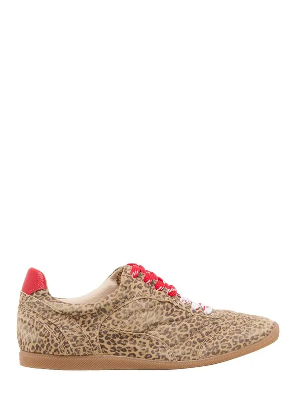 DOLCEVITA Laini Sneakers - Tan Leopard Printed Suede