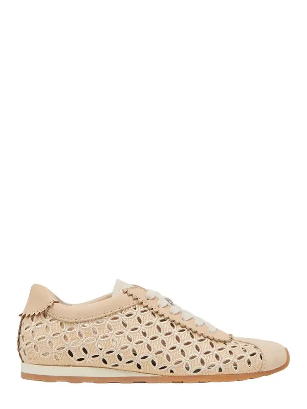DOLCEVITA Danie Eyelet Perforated Sneakers - Lt Natural Raffia