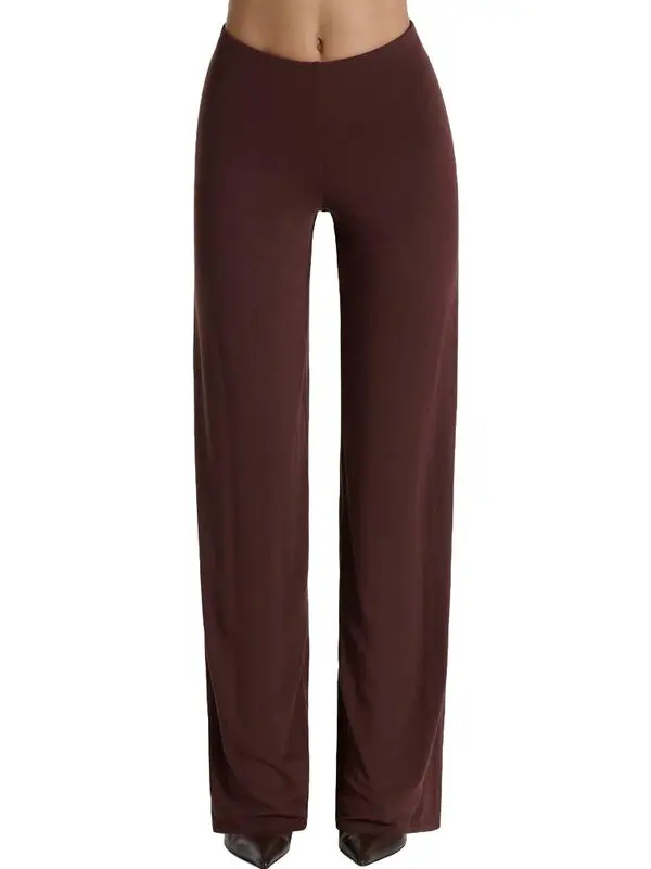Naked Wardrobe Pull-on Wide Leg Pants - Chocolate