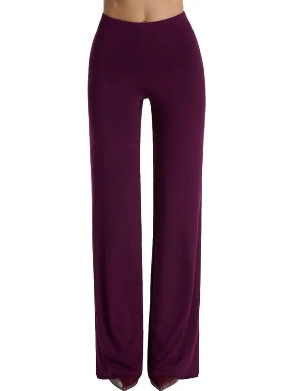 Naked Wardrobe Pull-on Wide Leg Pants - Dark Plum