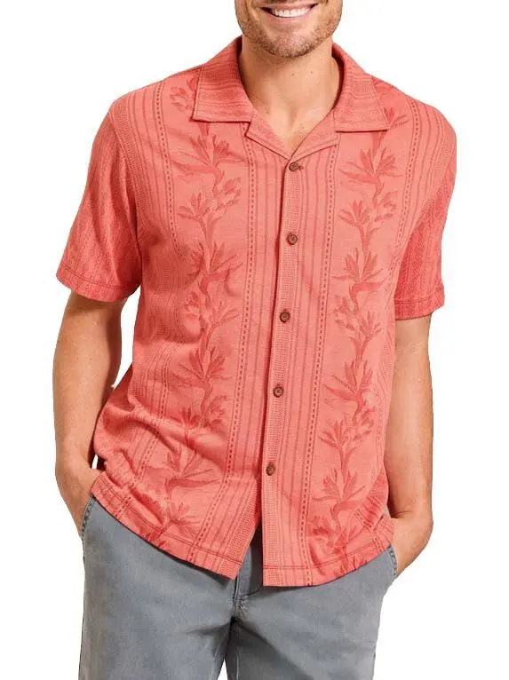 Tommy Bahama Palm Fresco Beach Border Islandzone® Camp Shirt - Spiced Crimson
