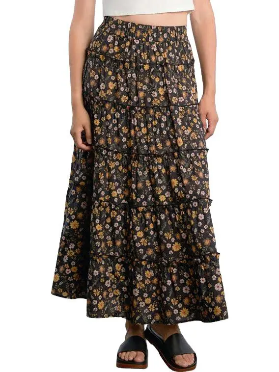 BILLY T Floral Print Maxi Skirt - Night Floral