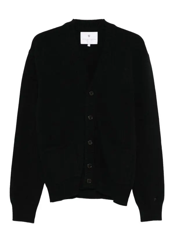 SEVEN GAUGE Pure Wool Cardigan - Black