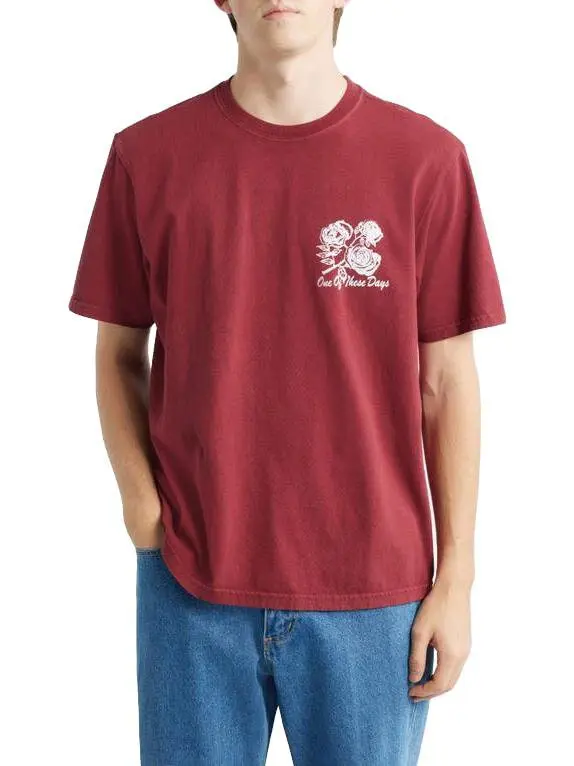 ONE OF THESE DAYS Sweet Jane Graphic T-shirt - Hard Washed Burgundy