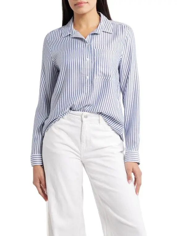 BEACHLUNCHLOUNGE Haley Popover Shirt - Majestic Blue