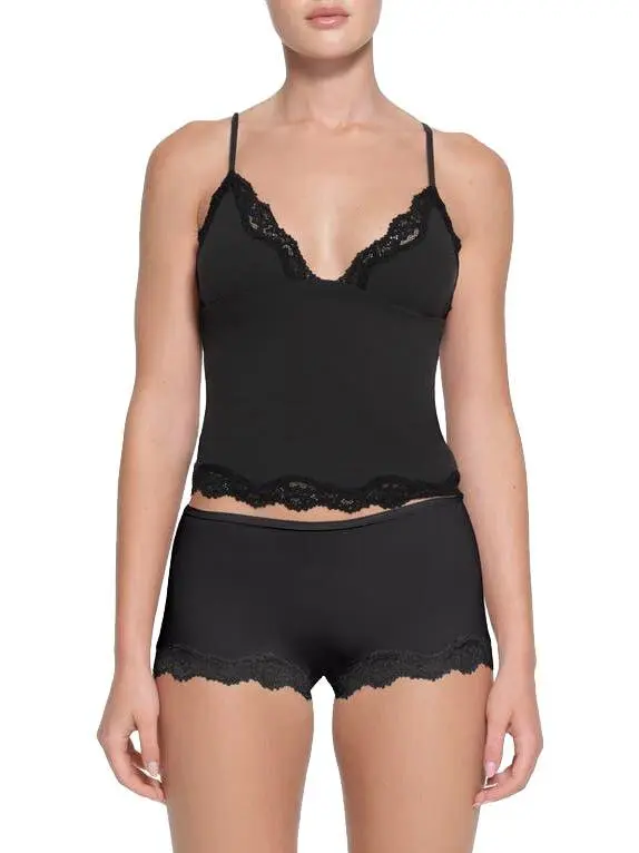 SKIMS Fits Everybody Lace Triangle Camisole - Onyx