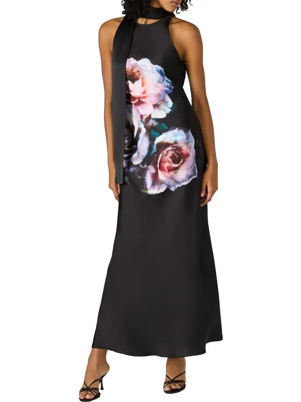 Steve Madden Christelle Sleeveless Satin Maxi Dress - Rose Frost