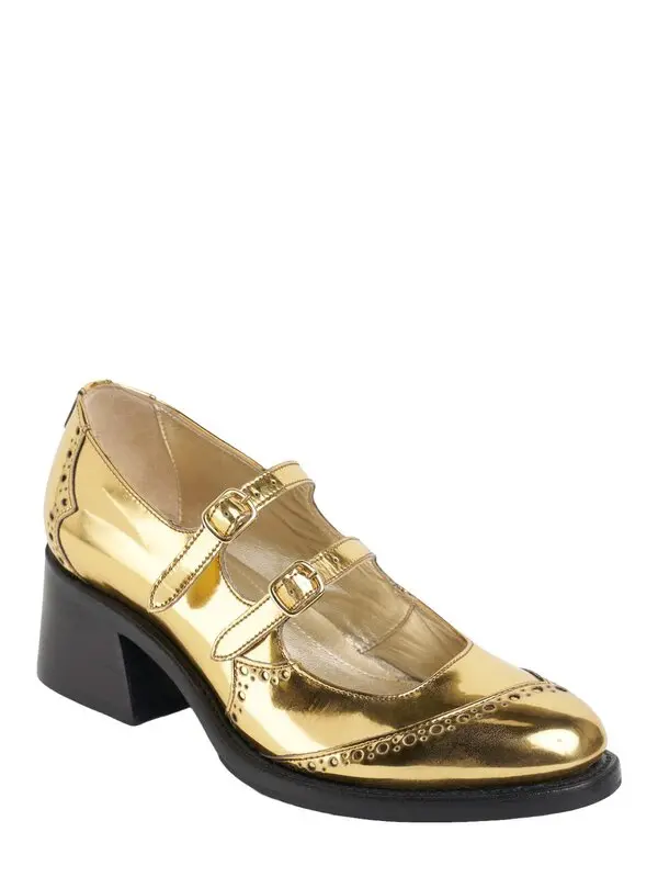 The Office Of Angela Scott Miss Amelie Mary Jane Pump - Gold