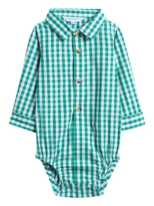 RUGGEDBUTTS Gingham Cotton Bodysuit - Green