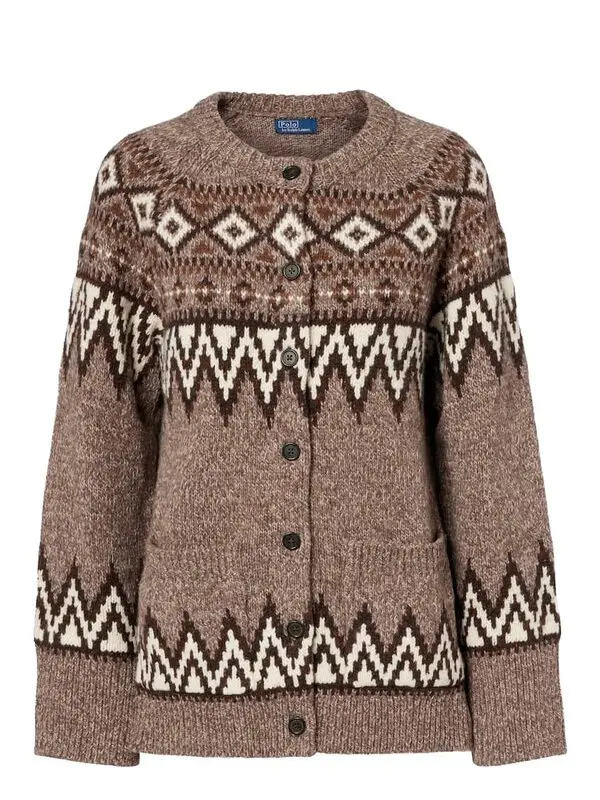 Polo Ralph Lauren Fair Isle Jacquard Wool-blend Cardigan - Brown