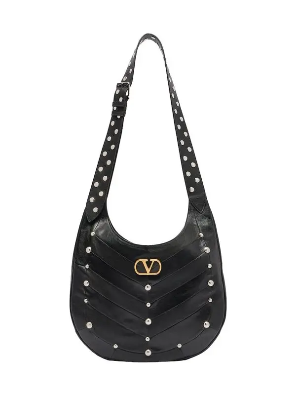 Valentino Garavani Large Studded Hobo Bag - Black