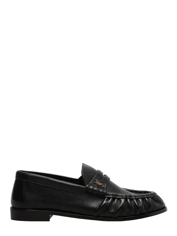 Saint Laurent Le Loafer Leather Penny Loafers - Black
